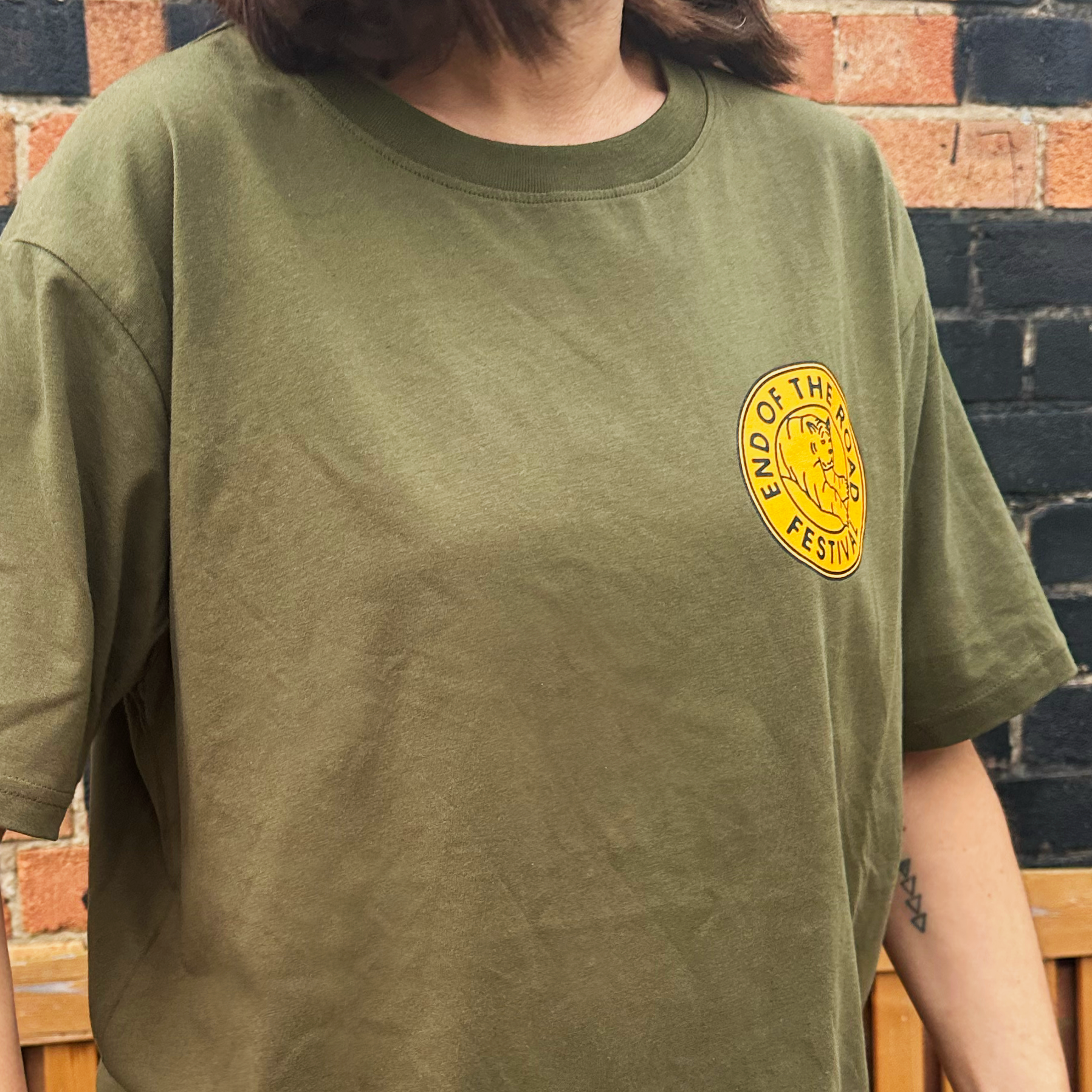2025 Moss Green Tiger Logo T-Shirt – End of The Road Festival Shop